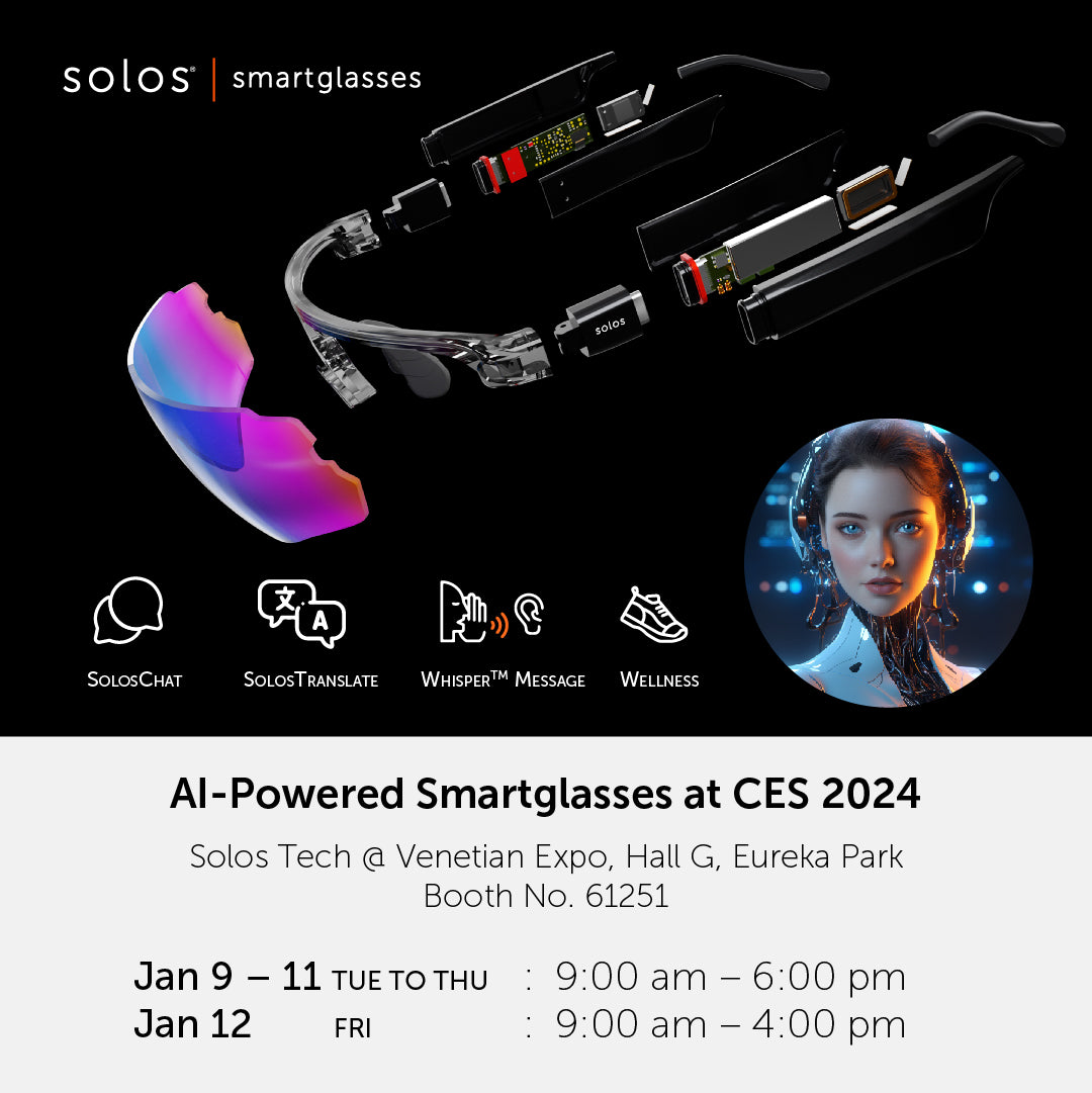 Experience AI-Powered Smartglasses at CES 2024 & Solos Smartglasses